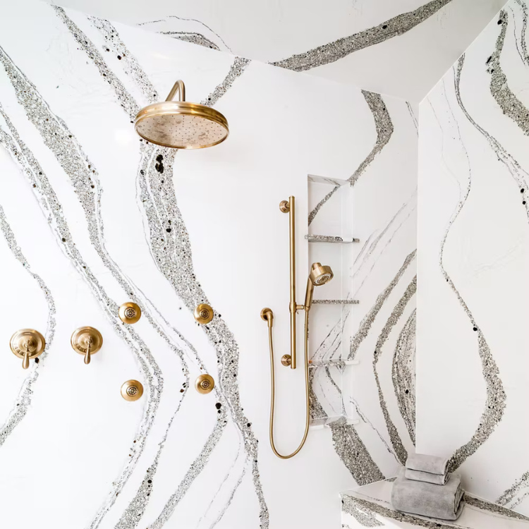 Luxurious Solid Surface Walls for Bathroom Remodel