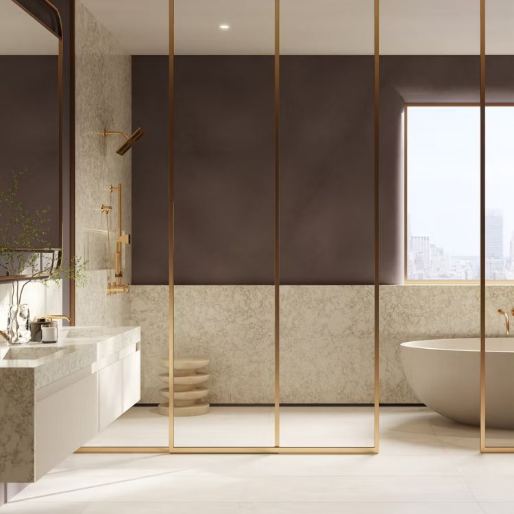 Luxurious Solid Surface Walls for Bathroom Remodel